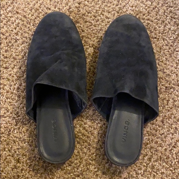 Vince | Shoes | Vince Navy Suede Slides | Poshmark